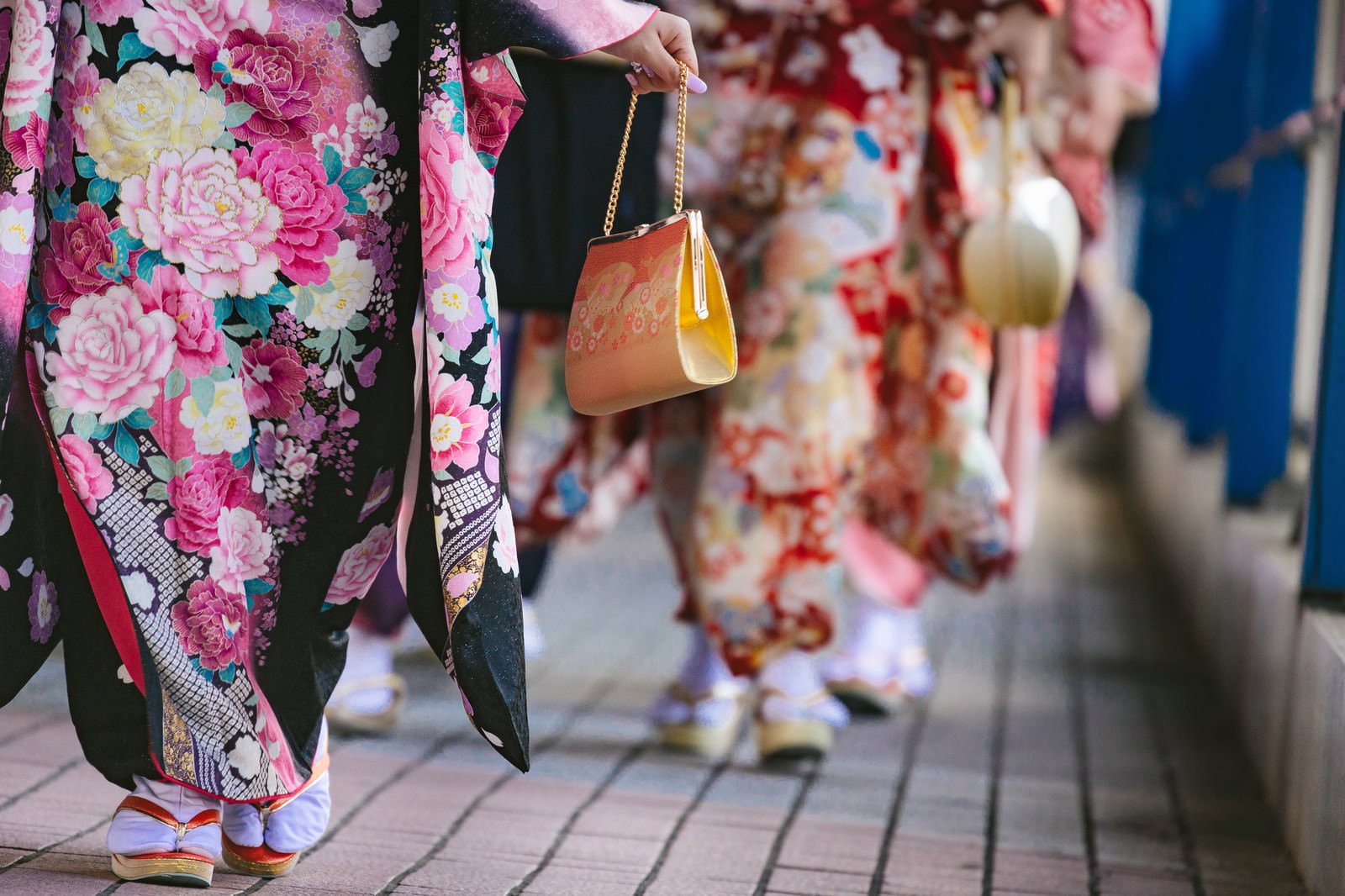 Kimono-Clad Woman's Feet at Coming-of-Age Ceremony — Free Stock Photo ...